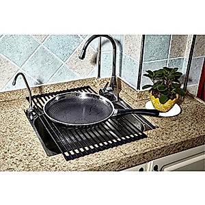 True & Tidy, Multi-Purpose Over The Sink Roll-Up Drying Rack, DR-881, Gray