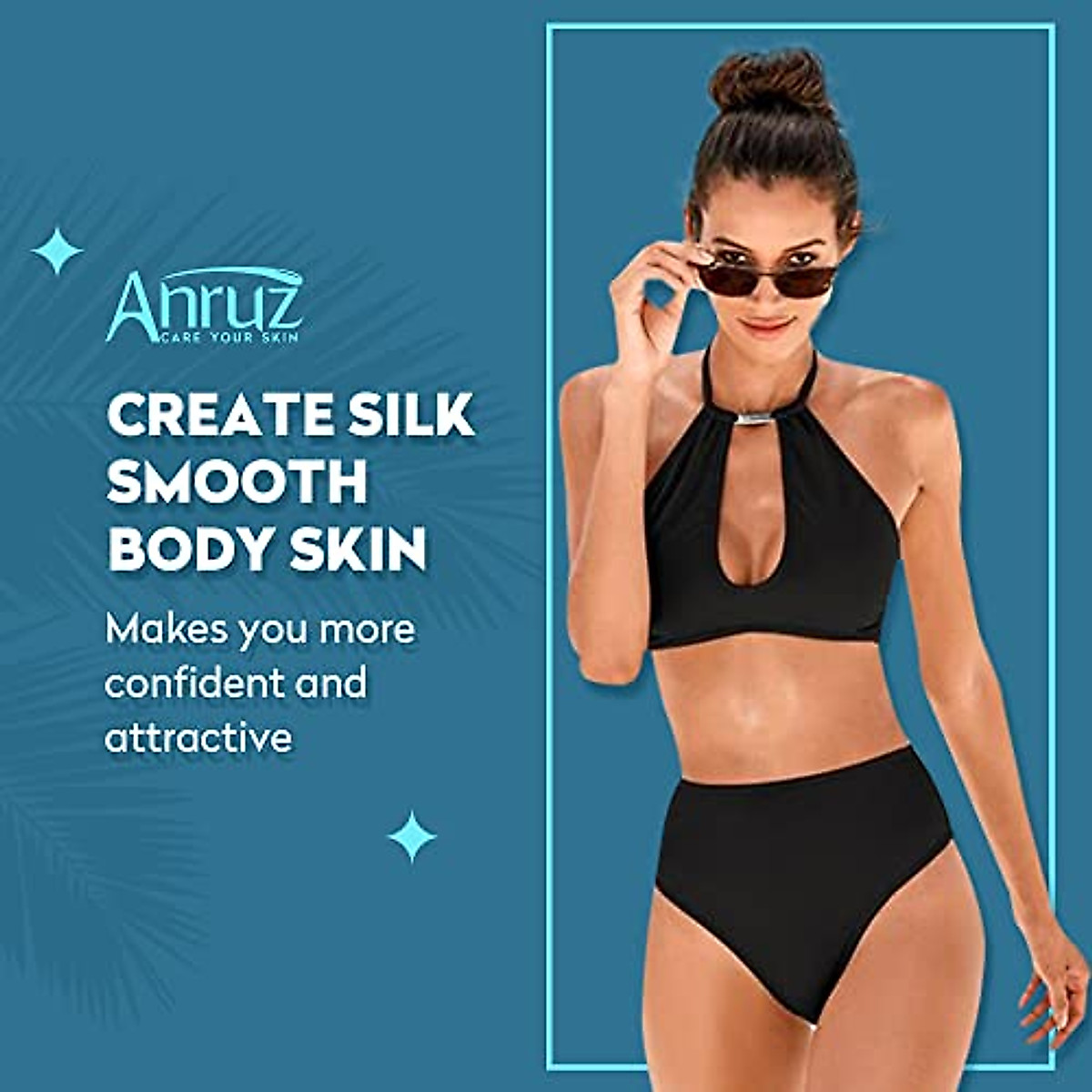 Anruz Waxing Kit, Wax Warmer Hair Removal for Women Men Sensitive Skin, At Home Wax Kit with Wax Beads(14.1 oz total) for Coarse & Fine Hair, Eyebrow, Facial, Armpit, Bikini, Leg, Brazilian