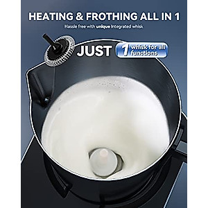 Wamife 4 in 1 Detachable Electric Milk Frother and Steamer, 13.5oz/400ml, Stainless Steel for Coffee Latte, Cappuccinos, Macchiato, Hot Chocolate, Dishwasher Safe