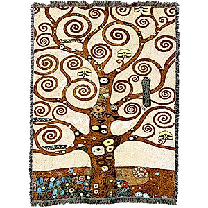 Pure Country Weavers Stoclet Frieze Blanket by Tree of Life - Gustav Klimt - Fine Art Gift Tapestry Throw Woven from Cotton - Made in The USA (72x54)