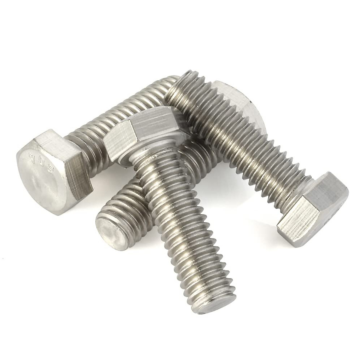 1/4-20 x 3/4" Hex Head Cap Screws Hexagon Bolts, External Hex Drive, Stainless Steel 304, UNC Coarse Thread Fully Threaded, 50 PCS