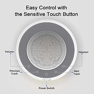 Sundiko White Noise Machine, Sleep Sounds Machine with 14 Soothing Sounds, 5 Sleep Timer and Night Light, Noise Machine for Sleeping Baby Kids Adults White