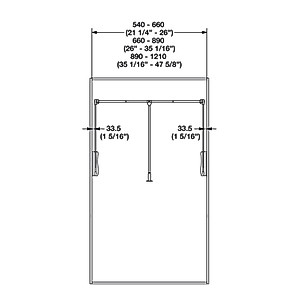 Hafel Häfele Pull Down Closet Rod, 26 lbs Load Capacity, Ergonomic Handle, Adjustable Width, White (26inch - 35 1/16inch) 26inch - 35 1/16inch Inside closet width