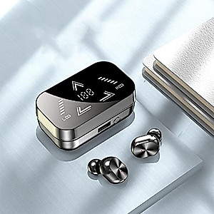 Cagogo Digital Power Display Bluetooth Headset Mini Private Mode True Wireless 5.2 Binaural in-Ear Sports Waterproof Noise Cancellation