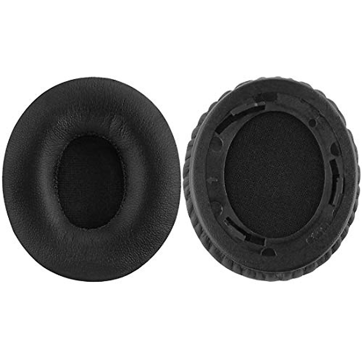 Geekria QuickFit Protein Leather Replacement Ear Pads for Beats Solo HD (810-00012-00) On-Ear Headphones Earpads, Headset Ear Cushion Repair Parts (Black)