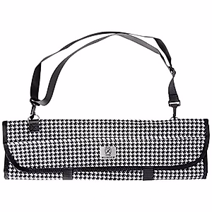 Mercer Culinary 7-Pocket Knife Roll Storage Bag, Houndstooth