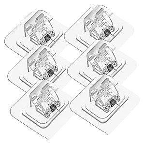 XENITE Shower Curtain Hooks 6pcs Towel Drilling Bracket Curtain Mount Nail Brackets Free Drill Holder Hooks No Rod Plastic Clips Storage Adhesive Hangers Wall Holders Supports Curtain Hooks Brackets (