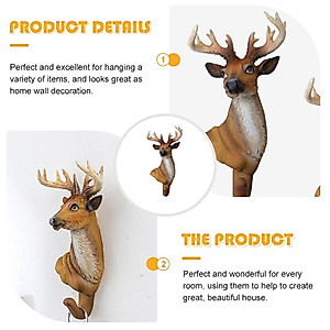 Animal Hook Shower Towel Hook Single Towel Hook Key Hooks Coat Hanger Deer Wall Sculpture Robe Hook Farmhouse Towel Rack Hooks for Hats Resin Wall-mounted Individual Wall Hook
