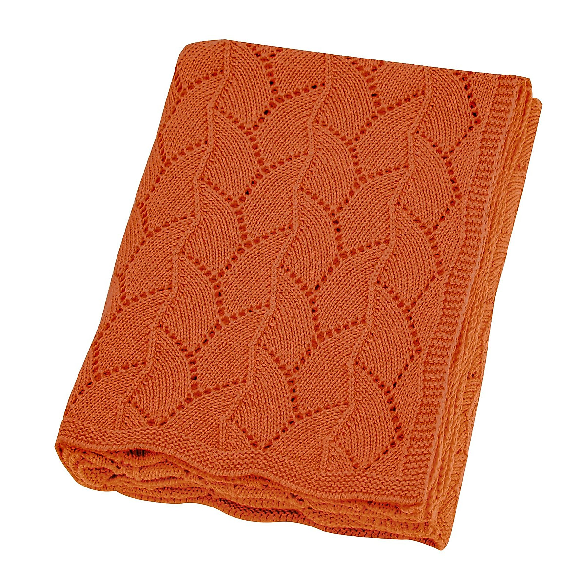 SHOWYVAN Baby Blanket Neutral Knit Toddler Blankets Organic Cotton Soft Crochet Receiving Baby Blankets for Girls and Boys Size 43x35 Inches Light Green