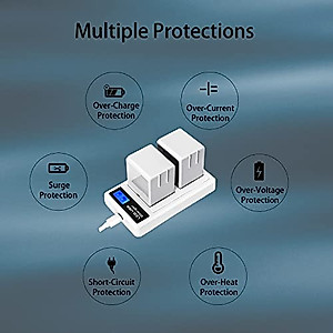 2-Pack Rechargeable Battery & USB-C Charger Station for Arlo Pro/Pro 2(VMA4400),Upgraded Battery Pack,Battery Capacity:7.2V/2440mAh/17.57Wh (Arlo Pro/Pro 2(VMA4400))