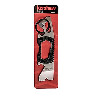 Kershaw PT-2 Compact Keychain Pry Tool (8810X); Features Bottle Opener, Two Screwdriver Tips, Pry Bar, Wire Scraper, Three Hex Drives; Made of 8Cr13MoV Stainless Steel; 0.8 OZ, 3.75 in Length, Small