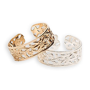 Toe Ring Calypso 14K Gold Fill Ring | Adjustable Gold Toe Ring for Women | Wide Tropical Design