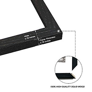 Luxdart 12x16 frames with Mat to Display 11x14 Picture or 8.5x11 photo 12 x 16 Black Solid Wood Picture Frame Wall Art for Living Room Wall Mount and tabletop Decor(2 Mats)