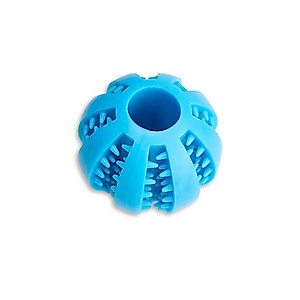 Indestructible Rubber Dog Ball- Two Pack Red and Blue - Interactive Treat Holder for Extreme Chewers - Durable Dog Toy