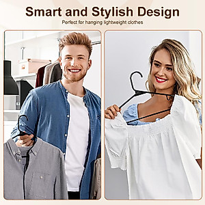 HOUSE DAY Black Plastic Hangers 60 Pack, Durable Clothes Hanger with Hooks, Space Saving Hangers are Perfect for Use in Any Closet, Light-Weight Clothes Hangers Plastic for Everyday Use