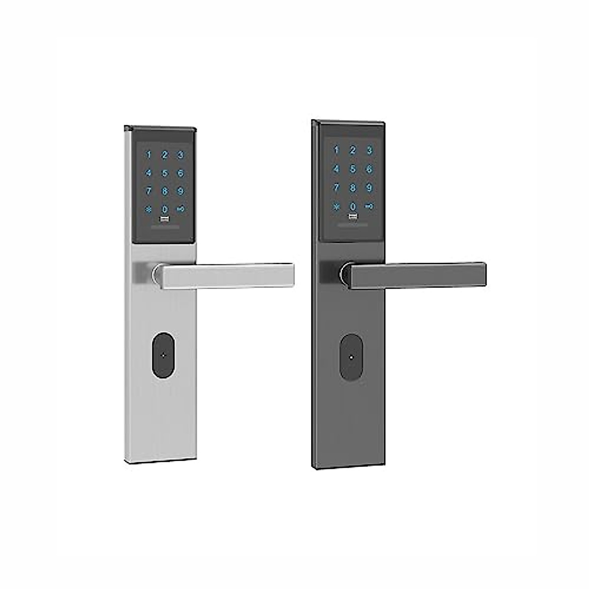 RFID Card Apartment Anti-Theft Swiping Ppassword Induction Electronic Lock+Card (Left Pull, Silver+APP)