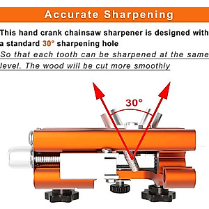 Chain Saw Sharpening Jig, Chain Saw Sharpener Tool with 5Pcs Tungsten Carbide Chainsaw Sharpener Bits, Portable Manual Chainsaw Chain Sharpening Jig Kit for 4"-22" Chain Saws, Keep Chain Saw Sharp