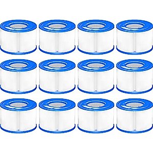 Macaberry Type S1 Spa Filter 29011E for All Intex PureSpa 28429E, 28403E, 28407E, 28443E, 28453E, 28421E, 28423E, 28413E, and 28453E, 11692, SB-h10, JPC01 Easy Set Swimming Pool Pump, 12 Pack