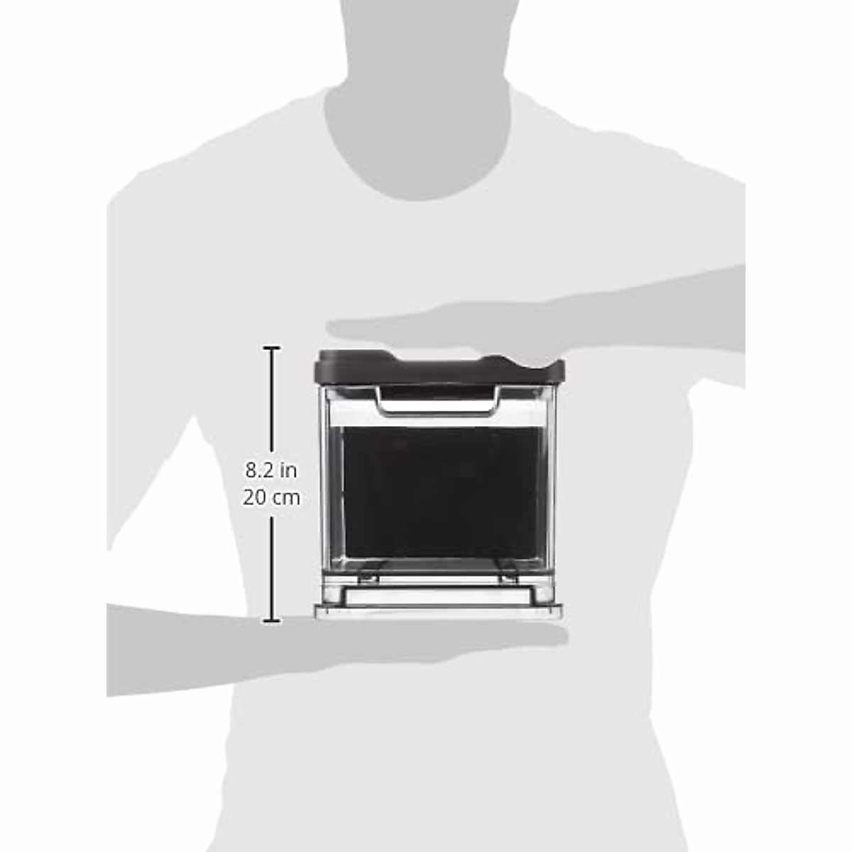 iDesign The Sarah Tanno Collection Medium Stacking Cosmetic Drawer Organizer with Lid and Divider, Smoke/Black