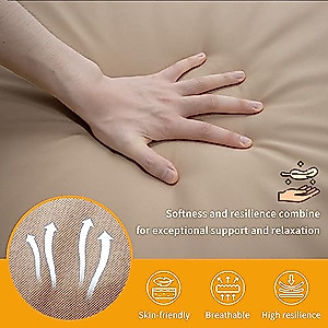 UDPATIO Balcony Furniture 5 Piece Patio Furniture Set, Outdoor Patio Chair with Ottoman for Front Porch Deck, Wicker Lounge Chair with Side Table, Khaki