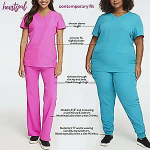 HeartSoul Break On Through Women Scrubs Top V-Neck HS710, S, Black