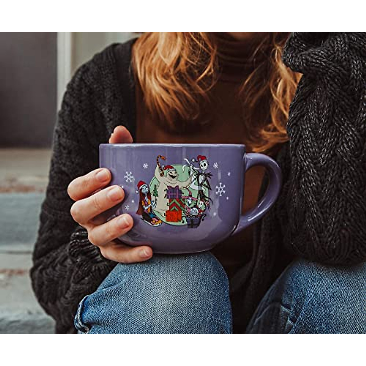 Disney The Nightmare Before Christmas "Merry Scary" Ceramic Soup Mug With Lid