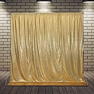 Juya Delight Gold Sequin Backdrop Non-Transparent Sequin Photography Backdrop for Birthday Party Wedding Decoration Gold 6FT X 8FT