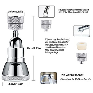 Kitchen Faucet Sprayer Attachment, Filter Faucet Aerator 360°rotating Faucet Extender, Suitable for Kitchen Sink,Bathroom Sink.