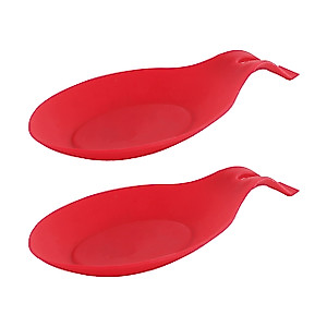 Round Silicone Spoon Rests - Set of 2 Red