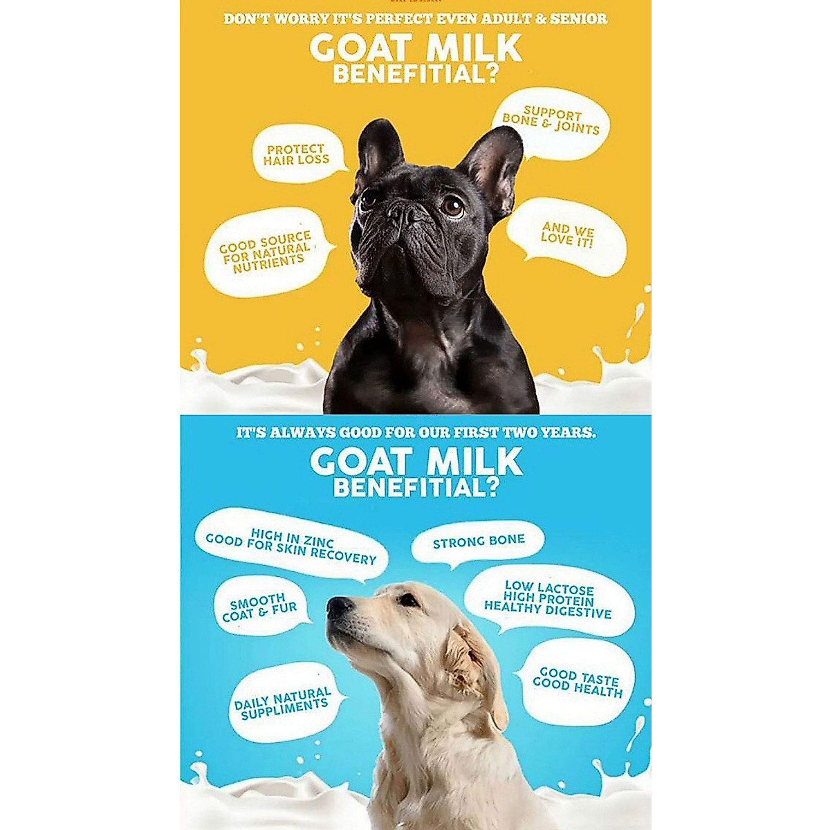 GOATMILK FUMULA 100% Sterilized Goat Milk Replacer 300 Tablets for Dog Puppy Cats Pet Milk Replacer Supplement High Protein Calcium Nourish Bones Teeth Strengthens Immunity Milk Replacement 500 g.