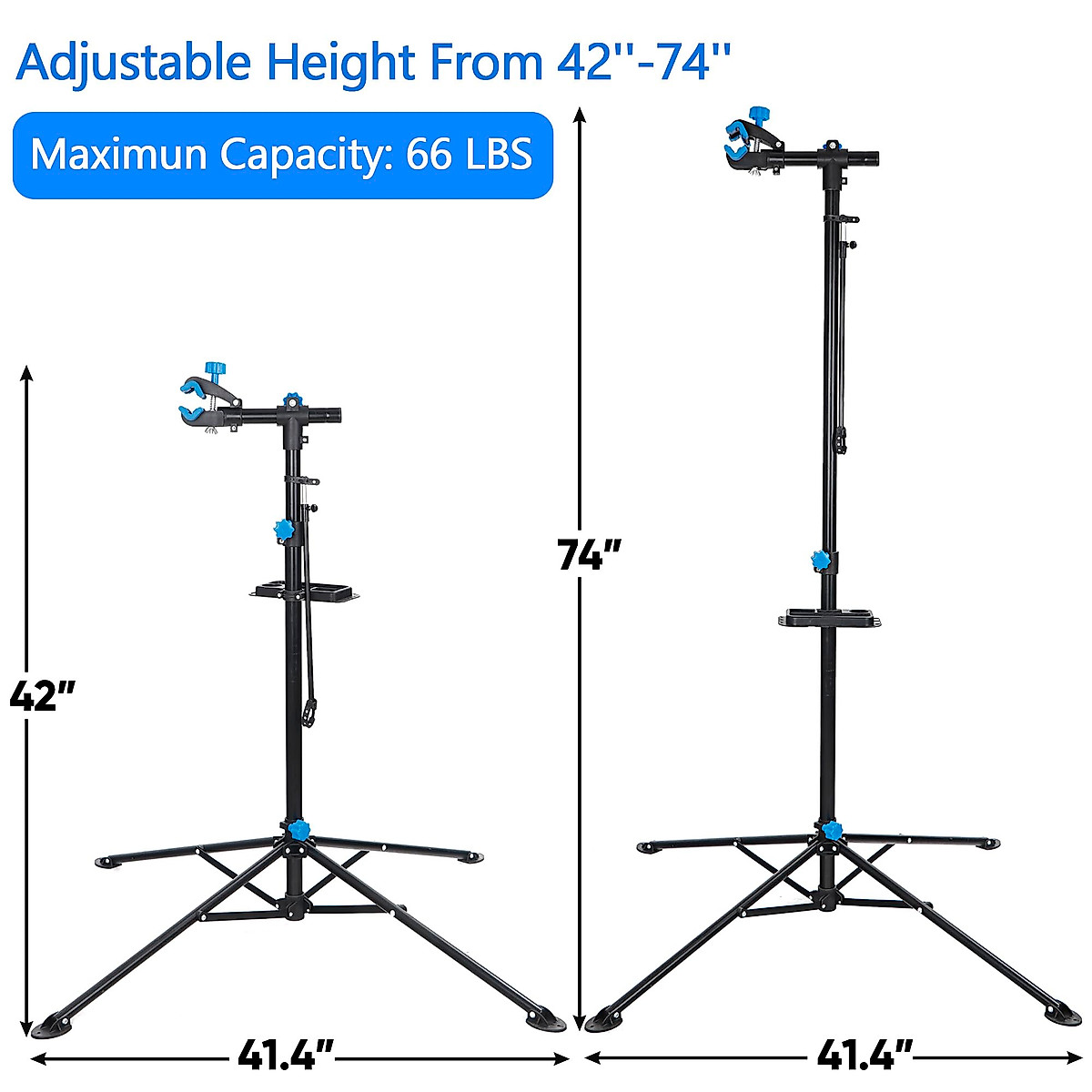 ZENY Adjustable Bike Repair Stand, Shop Home Bicycle Mechanic Maintenance Rack 66 lbs, Portable Quick Release Bicycle Maintenance Workstand
