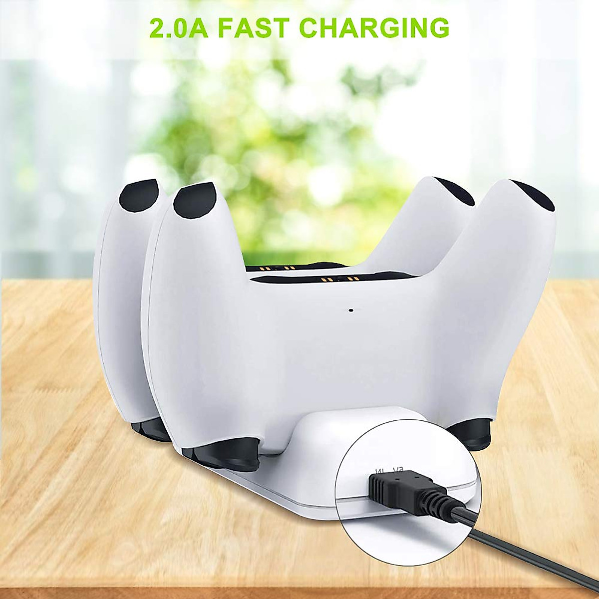 PS5 Controller Charger, findway PS 5 DualSense Controller Charging Station, Dual USB Type-C Fast Charging Dock with LED Indicator, Compatible for Playstation 5 / PS5/ Controller