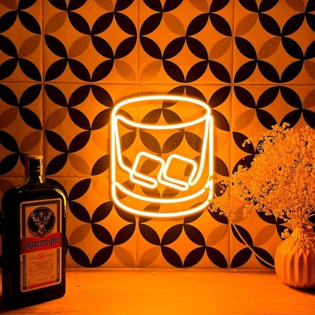 Whisky Lover Art Whisky Neon Sign Whisky Glass Wall Decor Neon Light Whisky Wall Decor Neon Bedroom Decor Neon Sign Wall Art 45X37cm