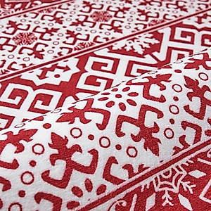 WondRg Christmas Area Rug 5x7 Red Snowflake Holiday Decorative Living Room Bedroom Throw Rug Washable Non Slip Soft Low Pile Carpet for Kitchen Entryway Dining Room Bathroom Home Decor
