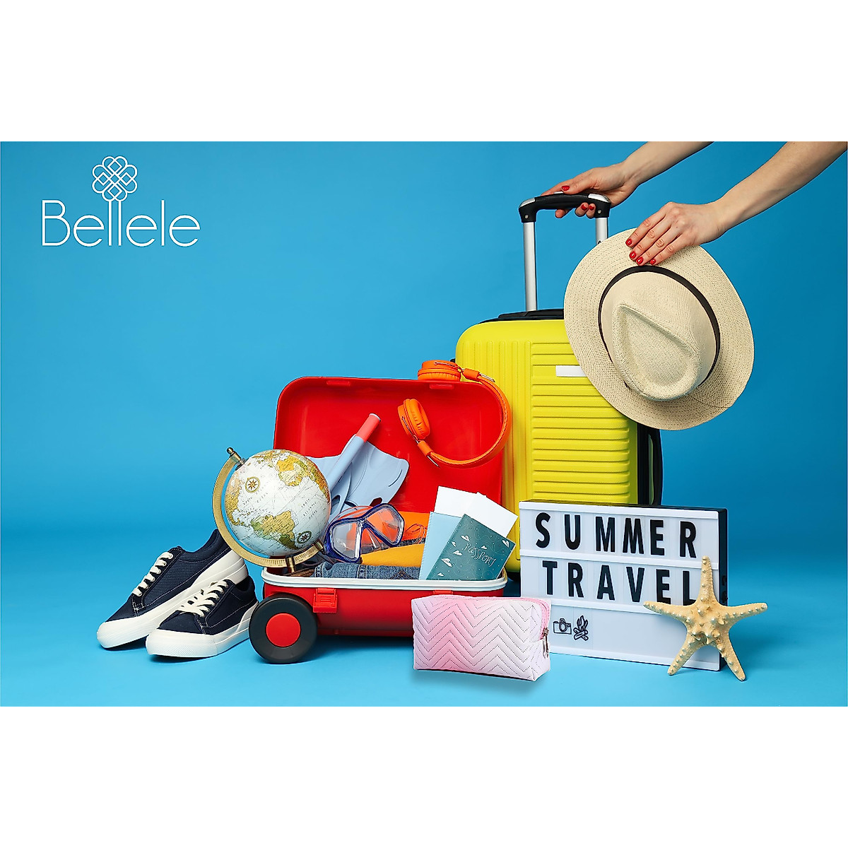 Zipper Travel Cosmetic Bag - Gradient BELLELE (Pink)