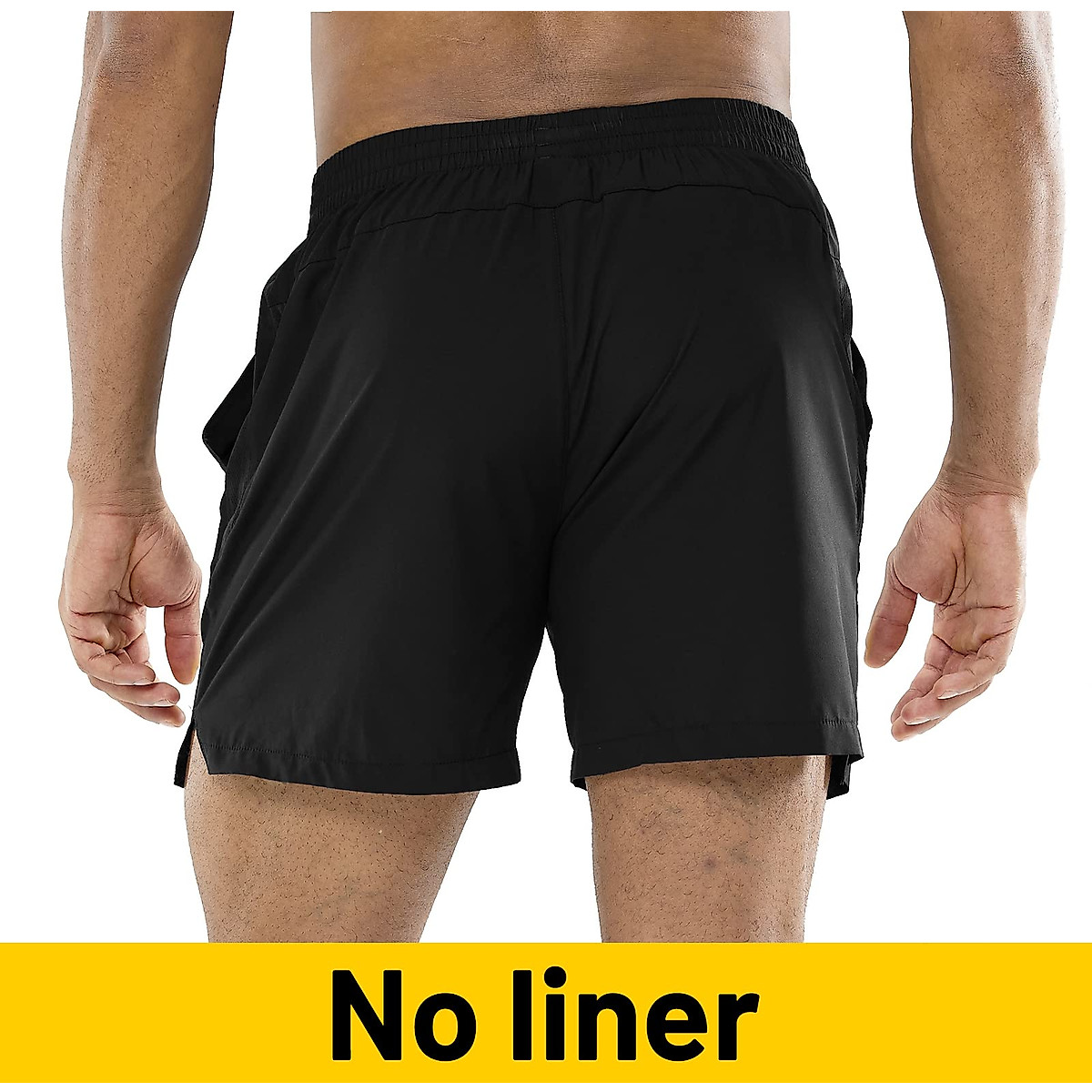 MIER Men's Workout Running Shorts Quick Dry Active 5 Inches Shorts with Pockets, Lightweight and Breathable, Black, S