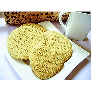 PERSONALIZED EMBOSSING ROLLING PIN WOODEN LAZER ENGRAVED for EMBOSSED COOKIES CUSTOM ENGRAVED LOGO UNIQUE GIFT