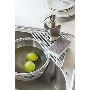 Yamazaki Home Corner Sink Steel | Drainer Tray, One Size, White