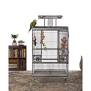 Prevue Pet Products Large Stainless Steel Play Top Bird Cage, Rust Resistant Metal Cage for Birds with Rooftop Ladder and Playtop
