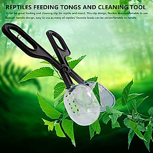 SWENSENLin 3 Pieces Reptile Feeding Clip Tongs Reptile Feeding Scooper Clamp Lizard Beetle Insect Catch Clamp for Tortoise Lizard Frog Spider Tarantulas