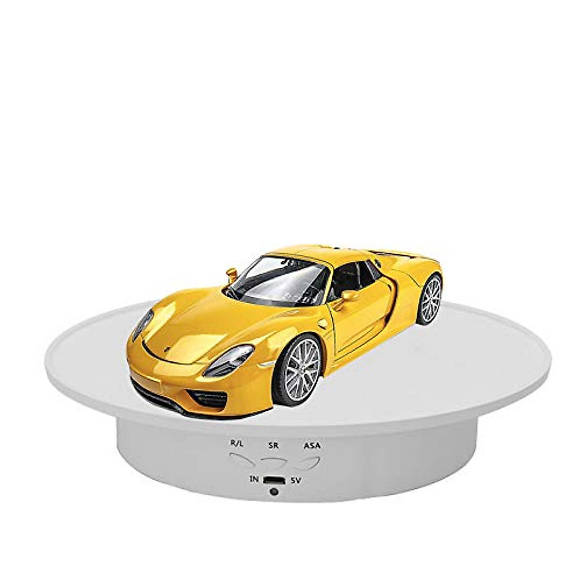 JAYEGT Motorized Rotating Display Stand, 7.87inch /17.6lbs Load, 360 Degree Electric Rotating Turntable for Photography Products, Jewelry, 3D Model,with 5 Colors Backgrounds - White