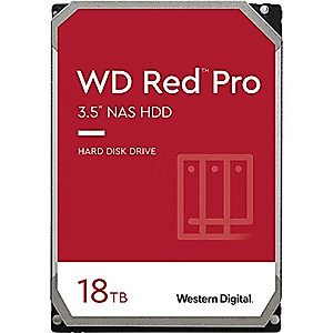 Western Digital - WD Red Pro 18TB 3.5" NAS Hard Disk Drive - 7200 RPM, SATA 6 Gb/s, CMR, 256 MB Cache, 3.5" Internal HDD, Crypto Chia Mining - WD181KFGX - BROAGE HDMI Cable