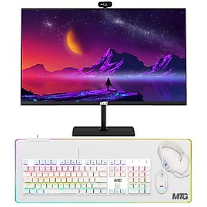 All in one Desktop Computer, TechMagnet Cheetah 6, Intel Core i5 6th Gen 2.5 GHz, 16GB DDR3, 240GB SSD, New 24 inch LED, MTG Gaming Kit with Webcam, Windows 10 Pro (Renewed)