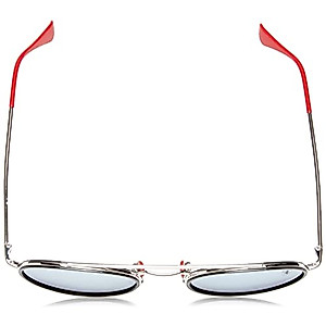 Ray-Ban Rb3847m Polarized Oval Sunglasses, Silver/Light Green Mirrored Silver, 52 mm