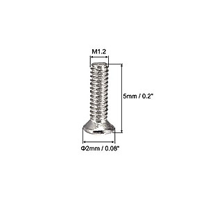 uxcell M1.2 x 5mm Phillips Screw Fastener Silver Tone for Laptop PC TV Fan Audio Switch 150pcs