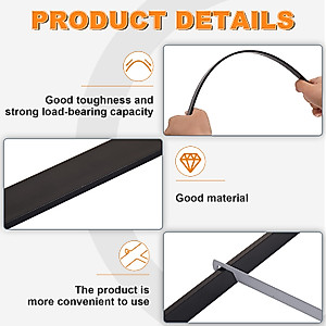 Epakh 4-Piece PVC Black Hanging File Folder Rails with 8 Clips, 1 x 0.75 x 0.75 Inches (Hooks), 15.75 x 0.59 x 0.13 Inches (Rails), Office, Home Use