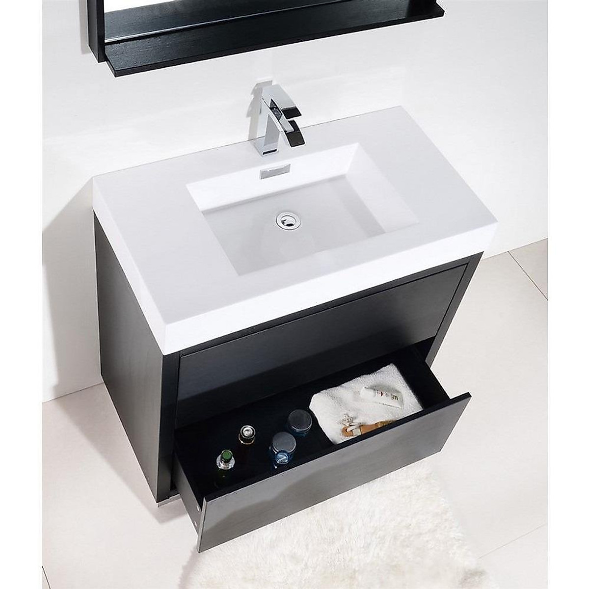 Bliss 40″ Black Floor Mount Modern Bathroom Vanity