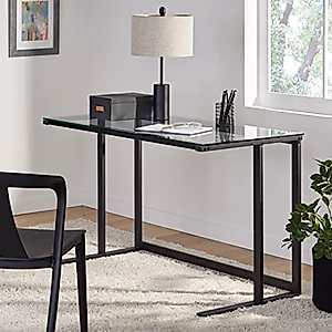 Christopher Knight Home Eghan Tempered Glass Computer Desk, Black