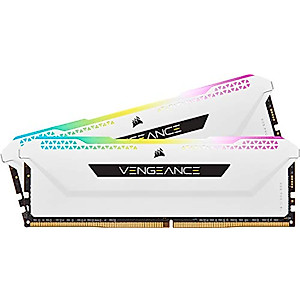 Corsair Vengeance RGB Pro SL 16GB (2x8GB) DDR4 3200 (PC4-25600) C16 1.35V Desktop Memory - White (CMH16GX4M2E3200C16W)
