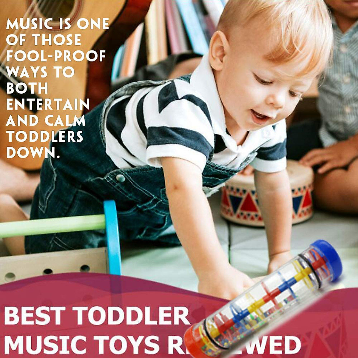 Here Fashion 8'' Mini Rainmaker Toy for Babies Rainfall Rattle Tube Rain Stick Shaker Music Sensory Auditory Instrument Toy